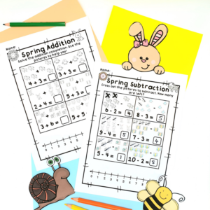Spring Addition Subtraction within 20 Worksheets Pre-K Kindergarten 1st ...