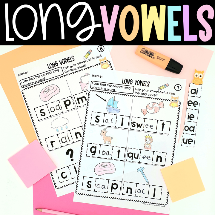 Long Vowels Worksheets Find the Missing Sound Phonics Kindergarten 1st ...