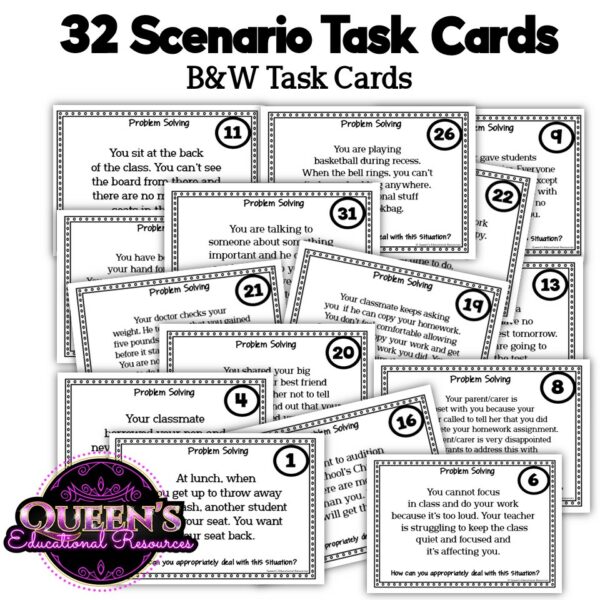 Problem Solving Scenario Task Cards and Worksheets | Made By Teachers
