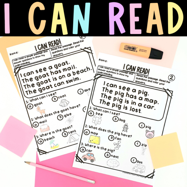 Reading Comprehension Passages Worksheets Guided Reading Kindergarten ...