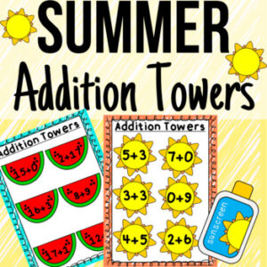 Summer Addition Numbers 0-20 Activity Pre-K Kindergarten 1st Grade ...