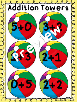 Summer Addition Numbers 0-20 Activity Pre-K Kindergarten 1st Grade ...