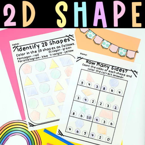 2D Shapes Worksheets Shape Properties 1st Grade 2nd Grade | Made By ...