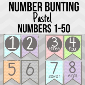 Alphabet Number Bunting Bundle Pastel Class Decor Pre-K Kindergarten ...
