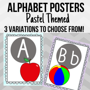 Alphabet Posters Class Decor Pastel Upper and Lower Case Pre-K ...