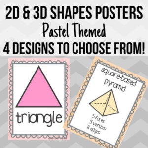 2D and 3D Shape Posters Class Decor Pastel Kindergarten 1st Grade ...