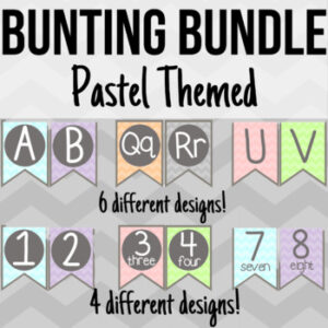 Alphabet Number Bunting Bundle Pastel Class Decor Pre-K Kindergarten ...