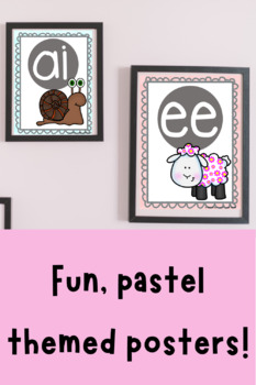Phonics Posters Digraphs Pastel Class Decor Pre-K Kindergarten 1st ...