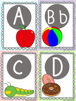 Alphabet Phonics Poster Bundle Pastel Class Decor Kindergarten 1st ...