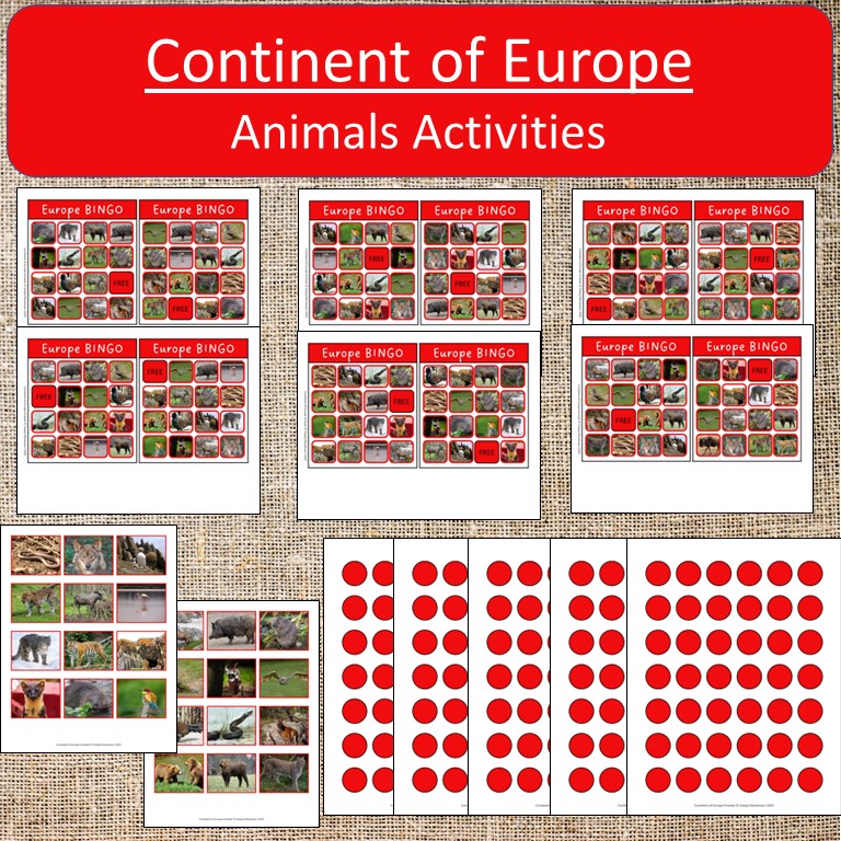 Continent of Europe Animal activities | Made By Teachers