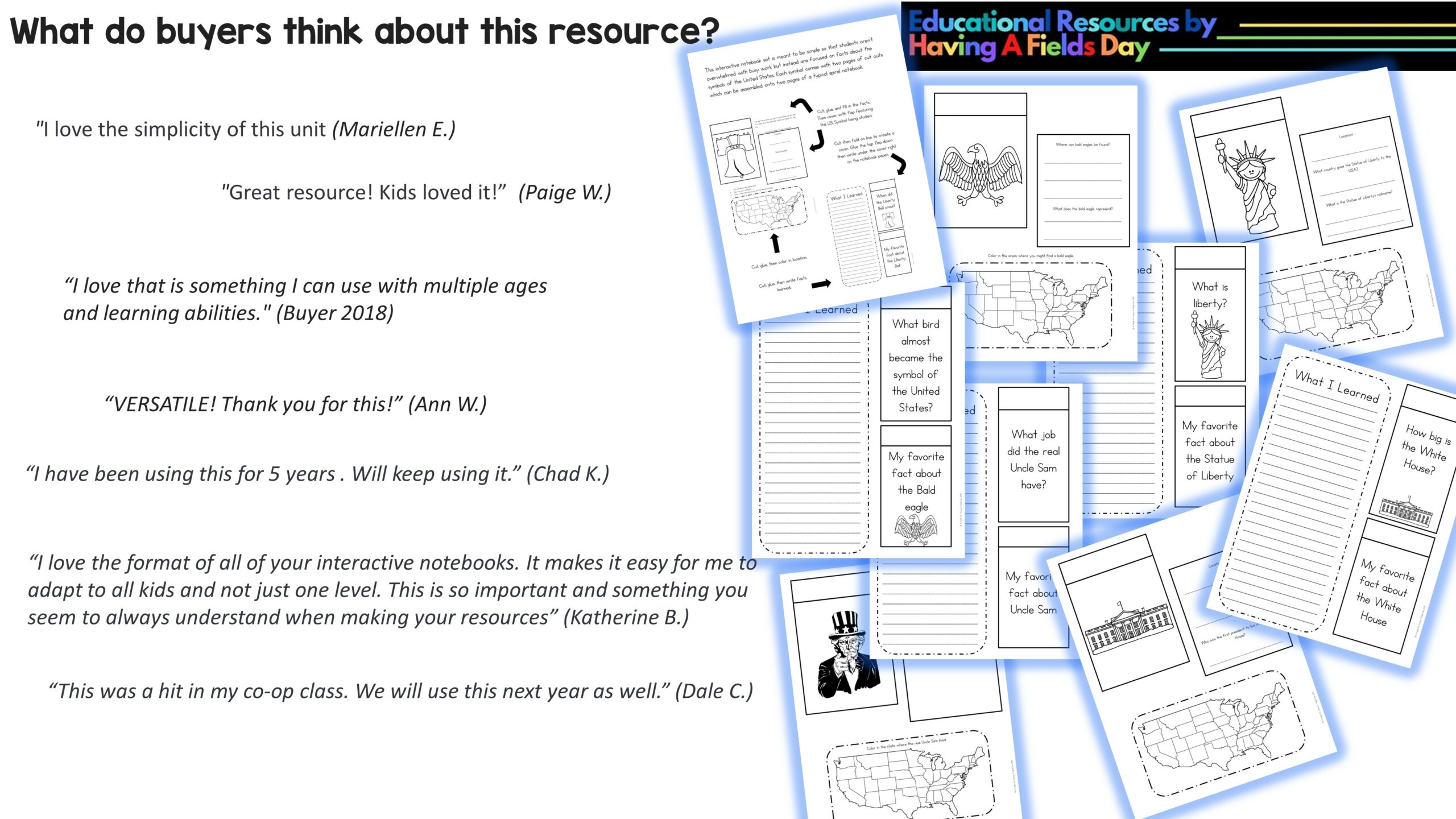 United States Symbols Interactive Notebook | Made By Teachers