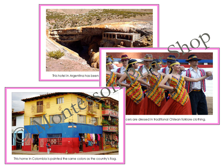 South America Continent Cards (color borders) - Montessori Geography ...
