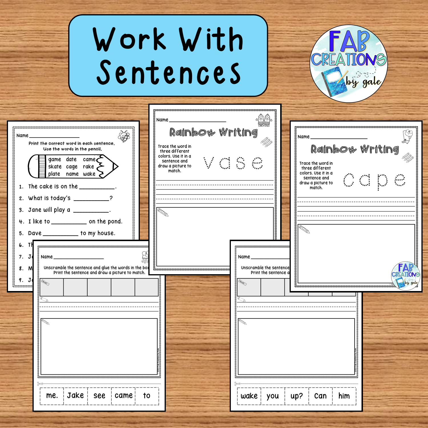 Long A CVCe Word Family Word Work | Made By Teachers