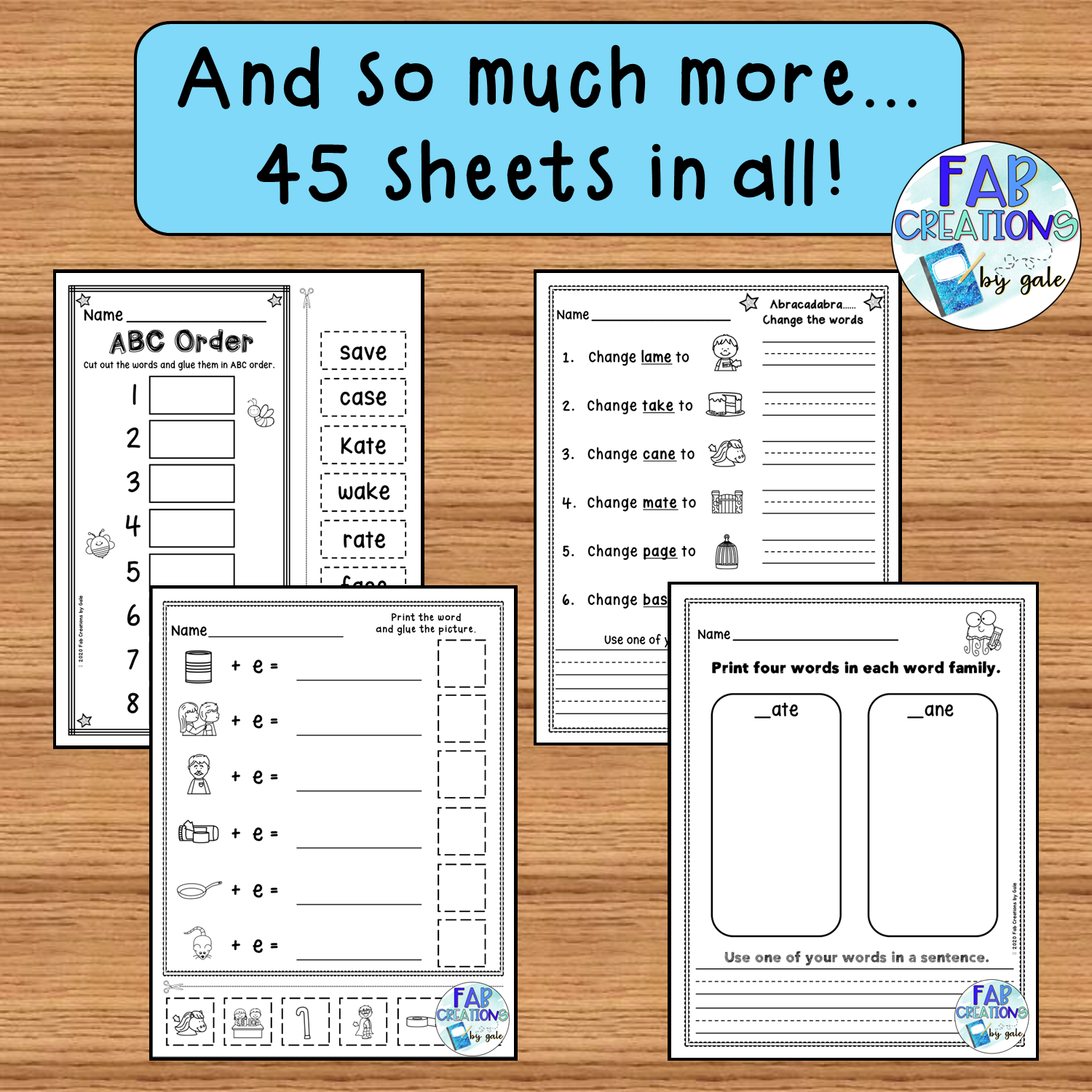 Long A CVCe Word Family Word Work | Made By Teachers