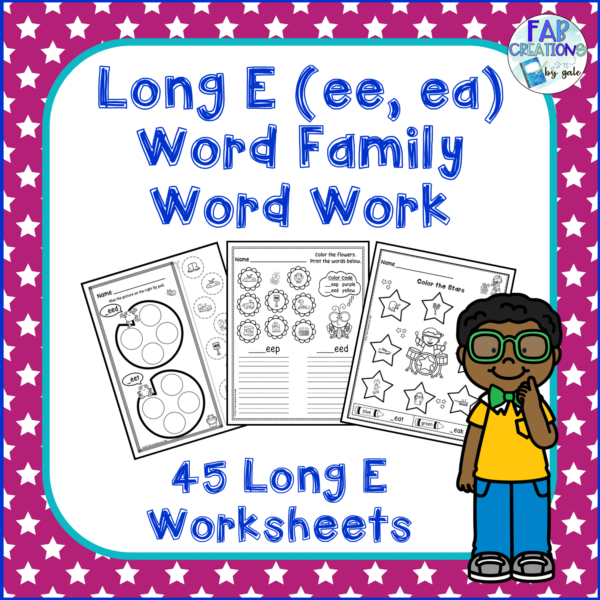 Long E (ee, ea) Word Family Word Work | Made By Teachers