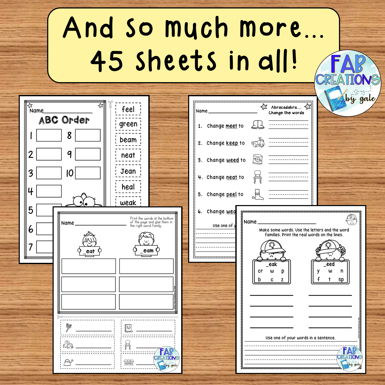 Long E (ee, ea) Word Family Word Work | Made By Teachers