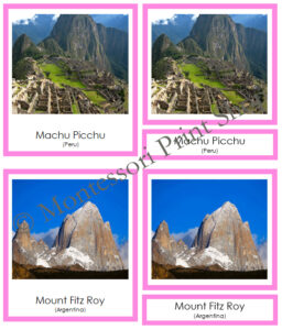 Landmarks of South America 3-Part Cards (color borders) - Continent ...