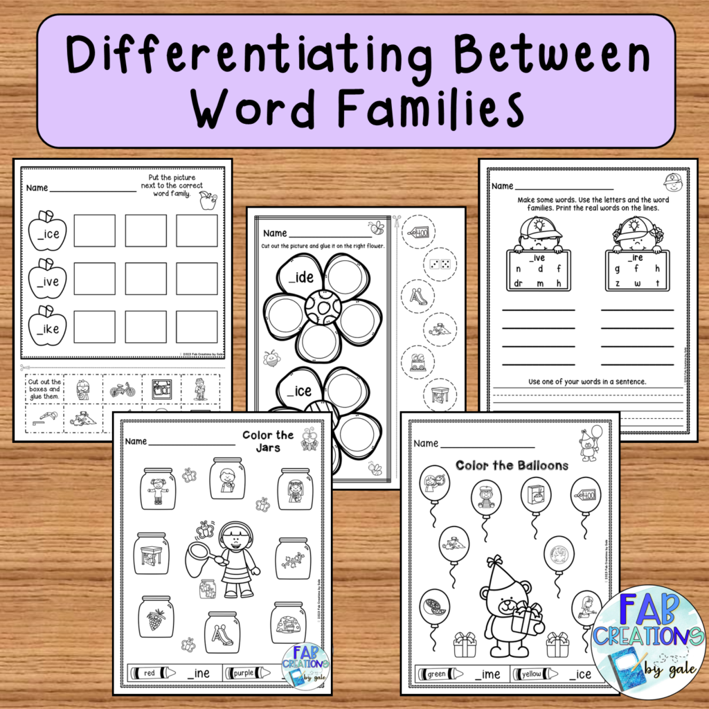 Long I CVCe Word Family Word Work | Made By Teachers
