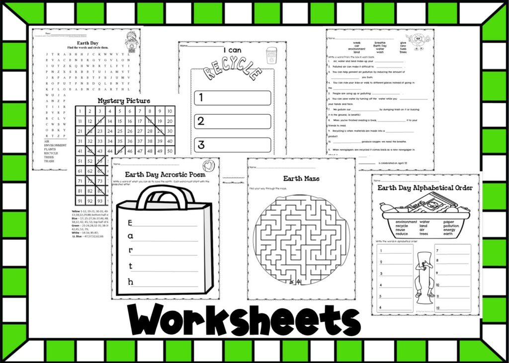 Earth Day Center Activities and Worksheets for 2nd Grade and 3rd Grade ...