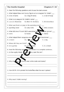 Lemony Snicket "The Hostile Hospital" worksheets | Made By Teachers