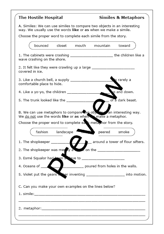 Lemony Snicket "The Hostile Hospital" worksheets | Made By Teachers