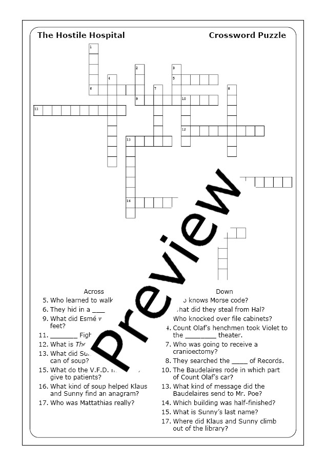 Lemony Snicket "The Hostile Hospital" worksheets | Made By Teachers