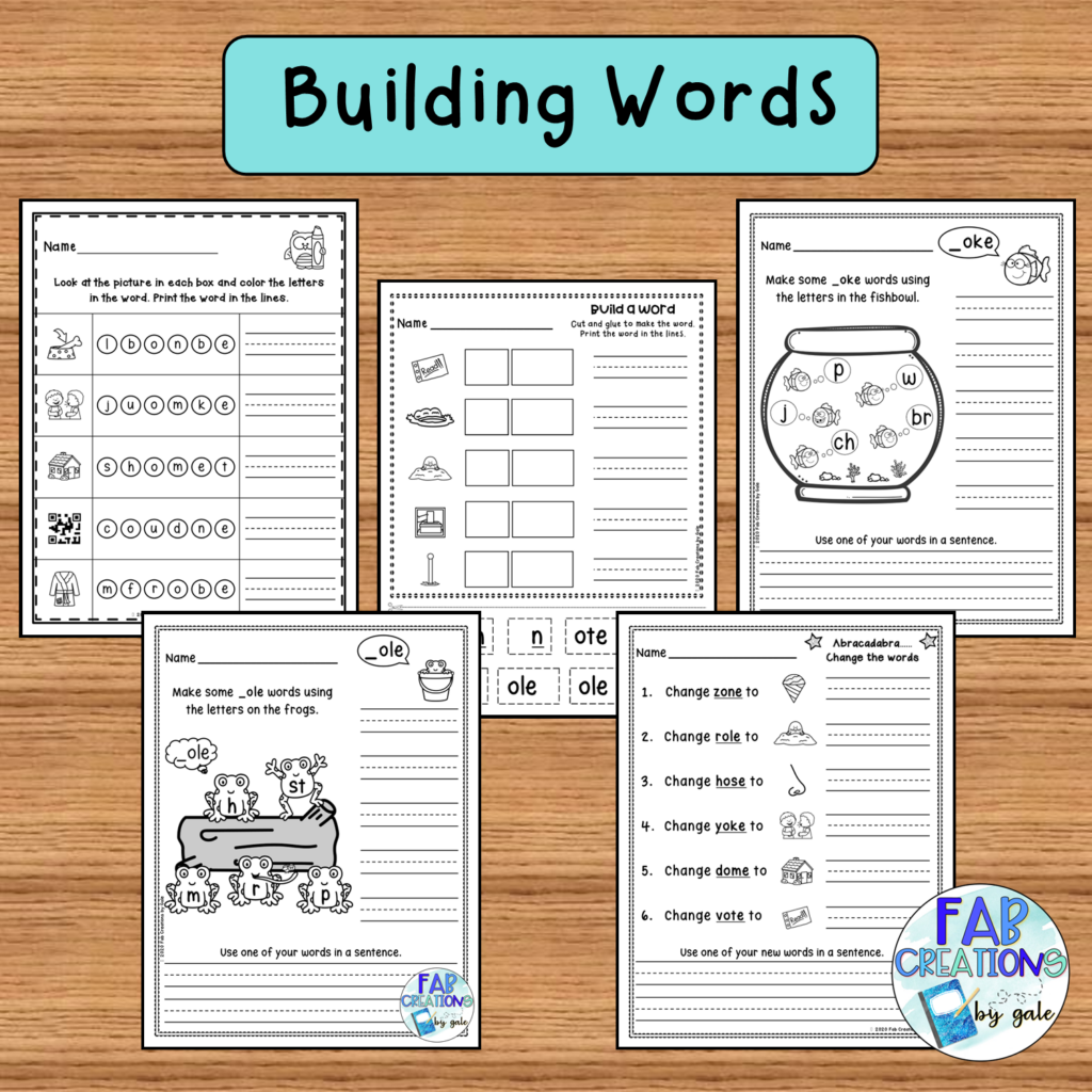 Long O CVCe Word Family Word Work | Made By Teachers