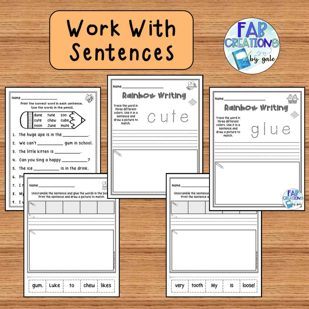 Long U Vowel Team Word Work | Made By Teachers
