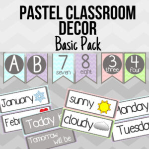Classroom Decor Bundle Pastel Alphabet Number Bunting Calendar 1st ...