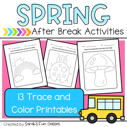 After Spring Break Activities | Fun Trace, Draw and Color Pages | Made ...