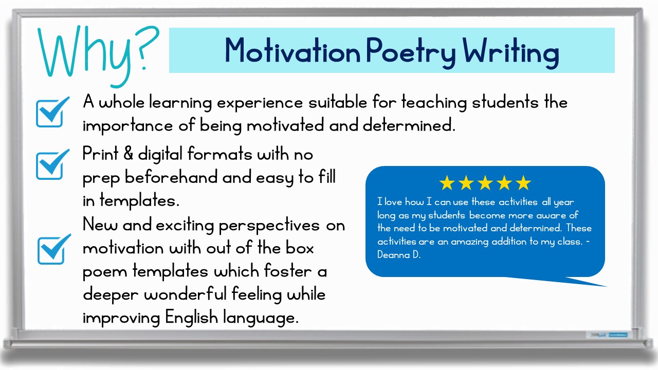 Motivation Poetry Writing Activities - Poem Templates - Print and ...