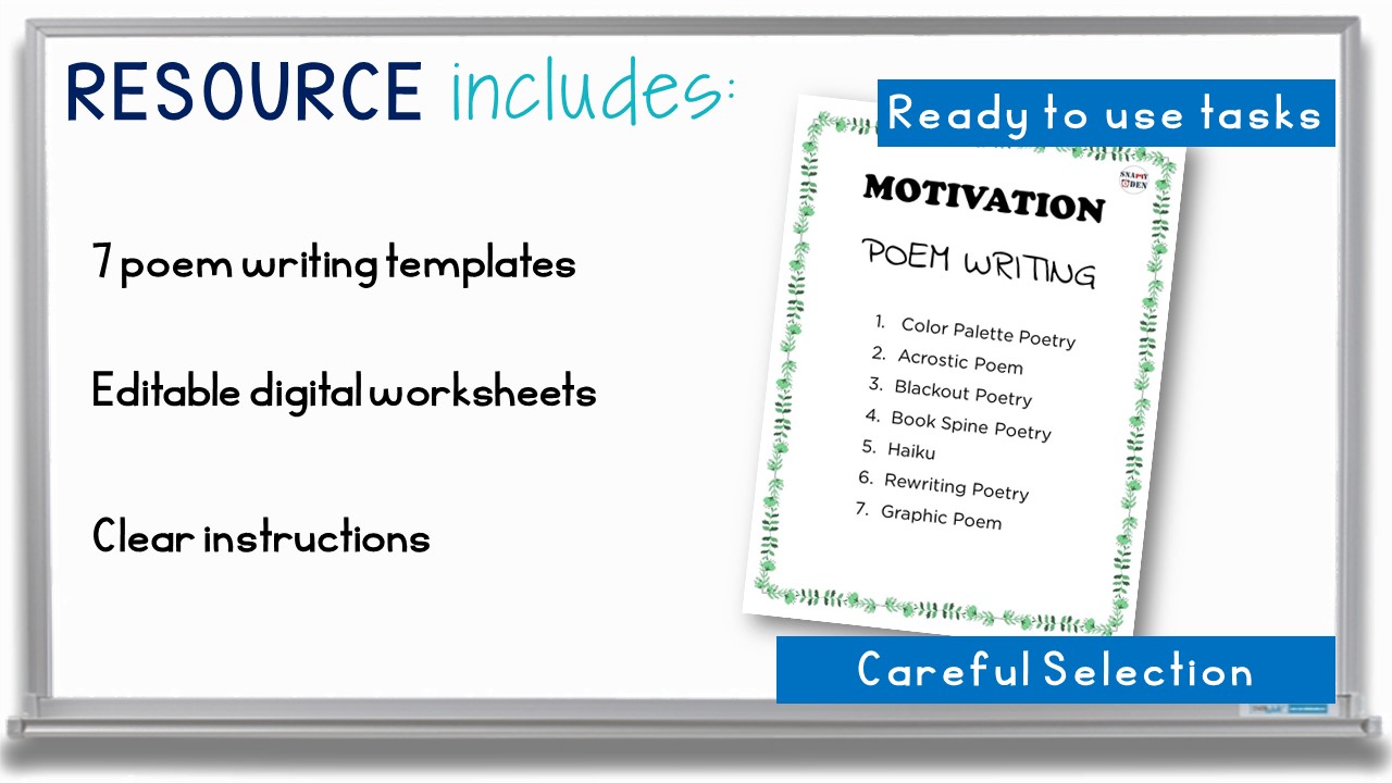 Motivation Poetry Writing Activities - Poem Templates - Print and ...
