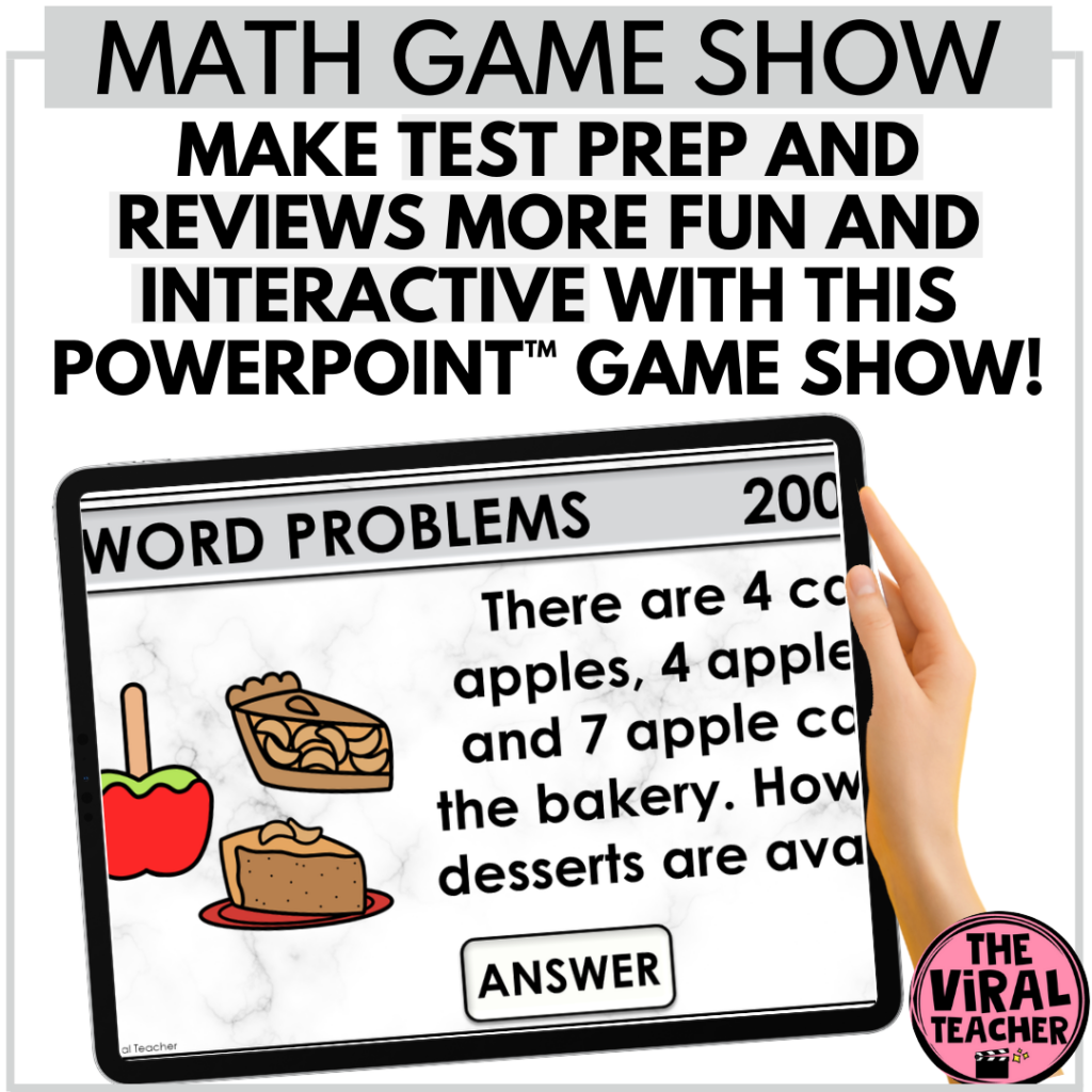 Addition and Subtraction 1st Grade Math Review PowerPoint™ Game Show ...