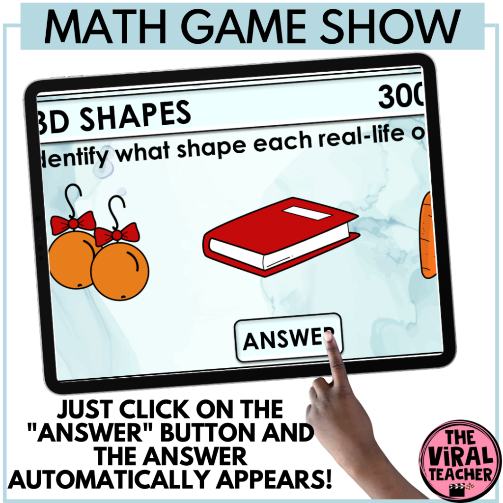 2D and 3D Shapes Activities 1st Grade Math Review PowerPoint™ Game Show ...