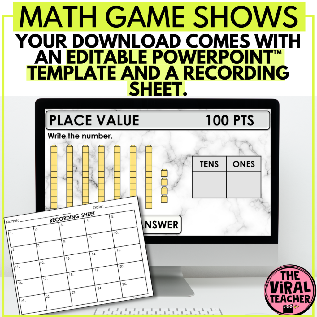 1st Grade Math Activities Math Review PowerPoint™ Game Shows Bundle ...
