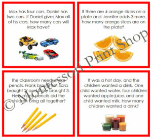 Addition Word Problems Set 1 (color-coded) - Static Addition Questions ...