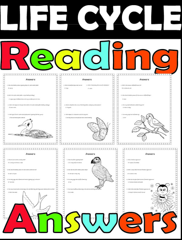 Life Cycle Of Animals Reading Comprehension Passages Biology Reading ...
