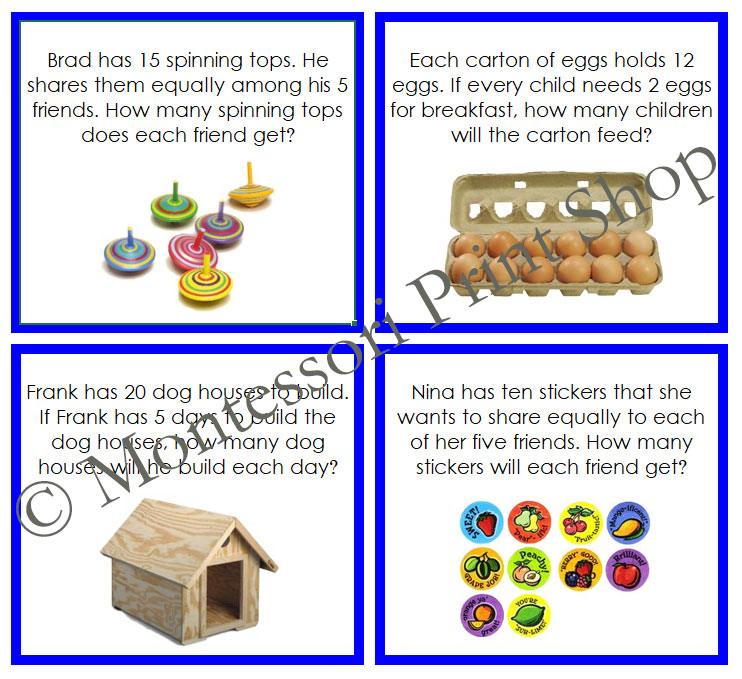 Division Word Problems Set 1 (color-coded) - Static Division Questions ...