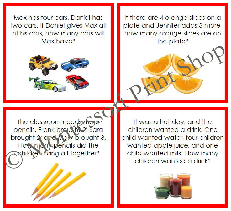 Math Word Problems Bundle (color-coded) - Montessori Math | Made By ...