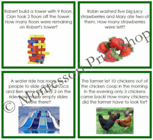 Math Word Problems Bundle (color-coded) - Montessori Math | Made By ...