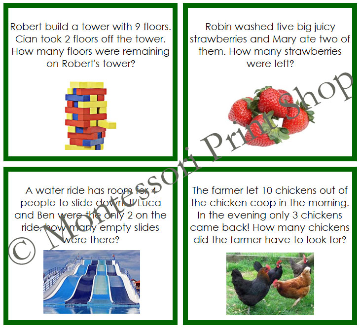 Math Word Problems Bundle (color-coded) - Montessori Math | Made By ...