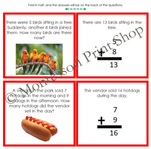 Addition Word Problems Set 2 (color-coded) - Dynamic Addition Questions ...
