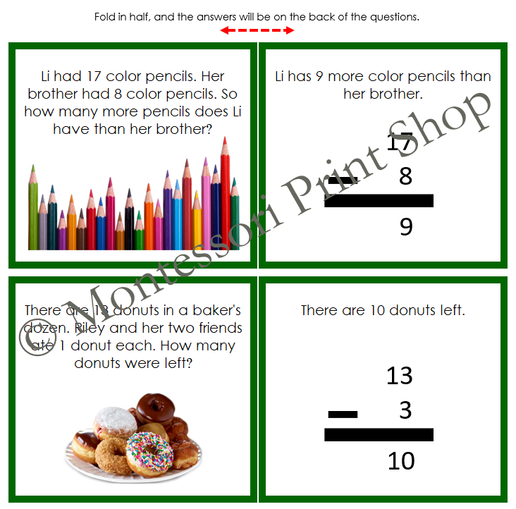 Subtraction Word Problems Set 2 (color-coded) - Dynamic Subtraction ...