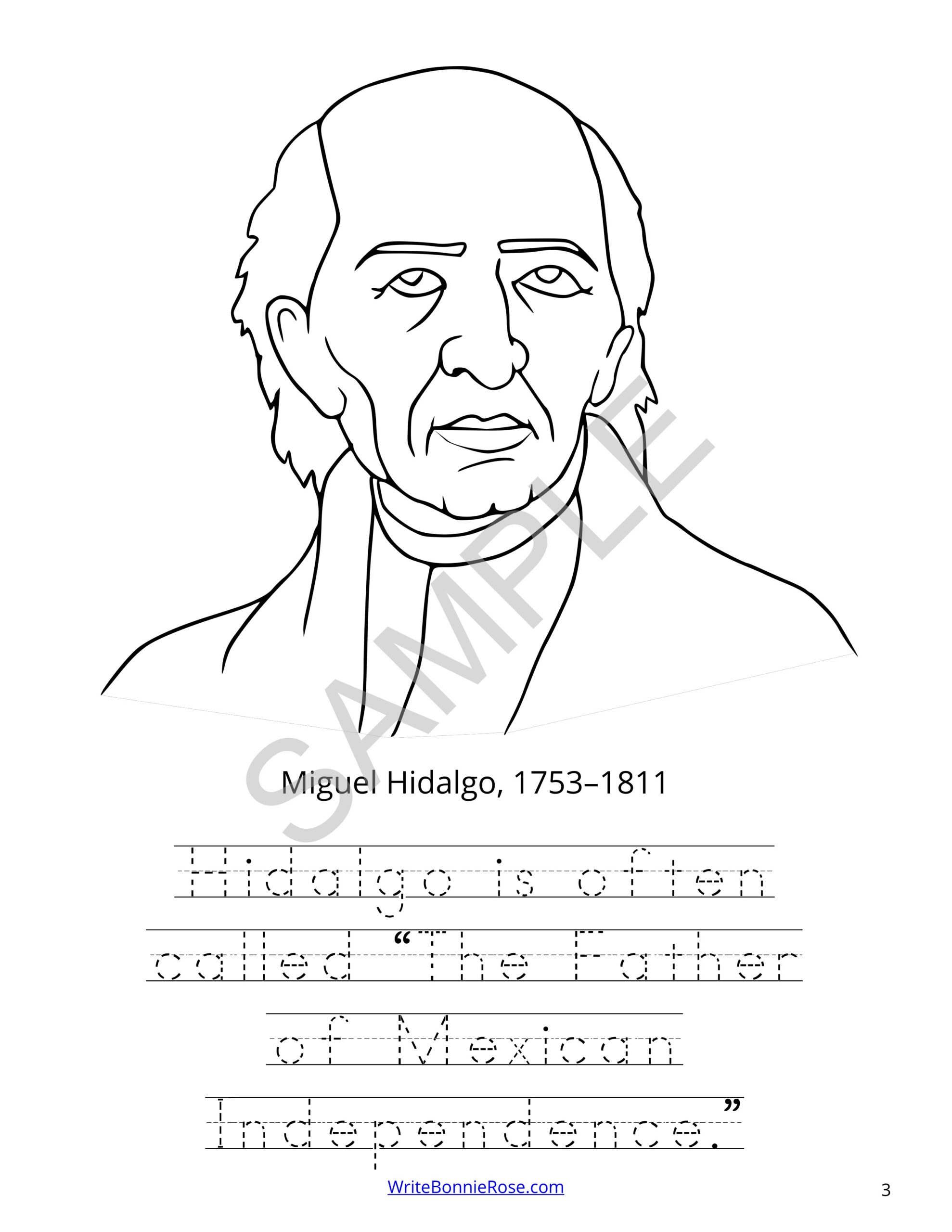Leaders of Mexican History Coloring Book-Level B | Made By Teachers