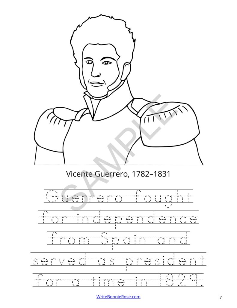 Leaders of Mexican History Coloring Book-Level B | Made By Teachers