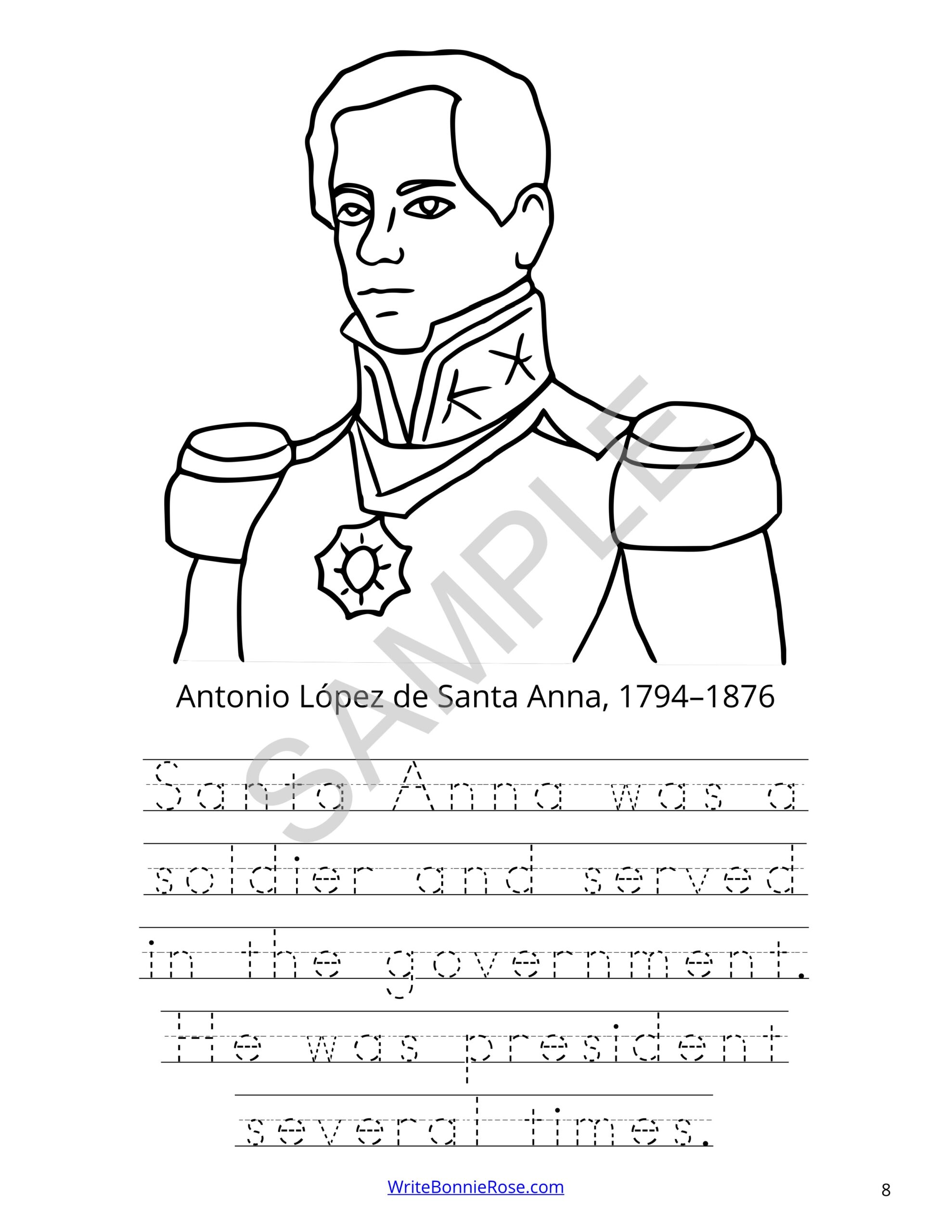 Leaders of Mexican History Coloring Book-Level B | Made By Teachers