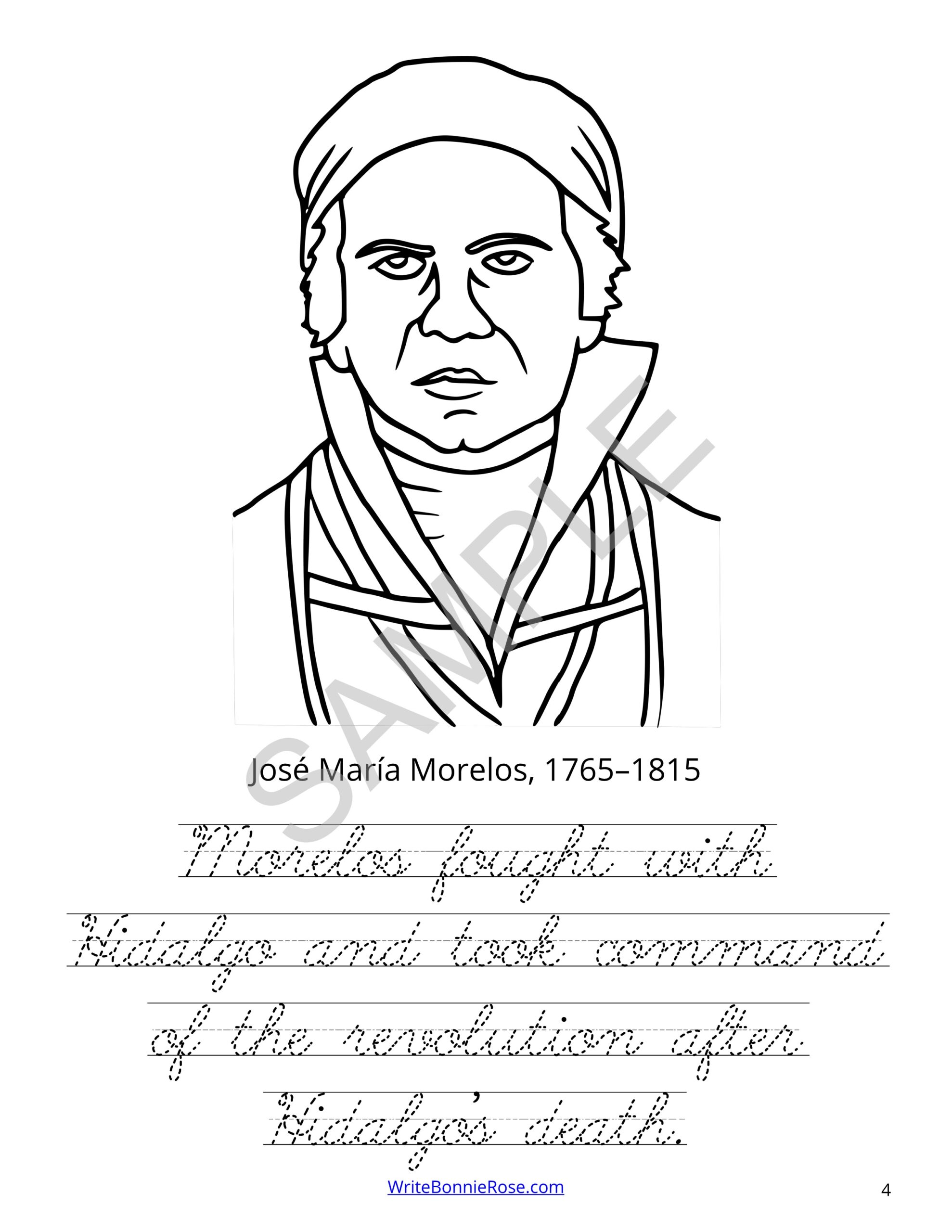 Leaders of Mexican History Coloring Book-Level C | Made By Teachers