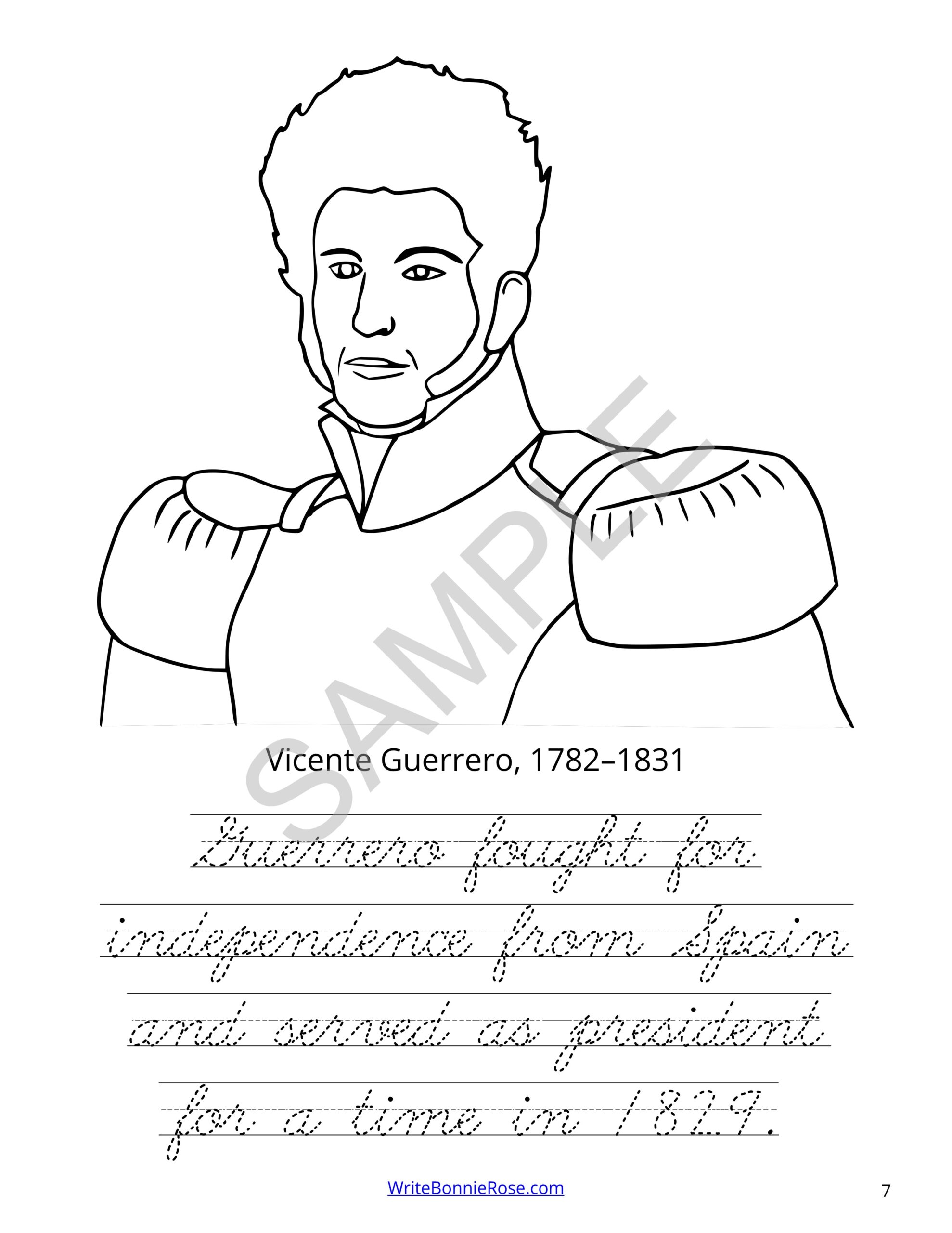 Leaders of Mexican History Coloring Book-Level C | Made By Teachers