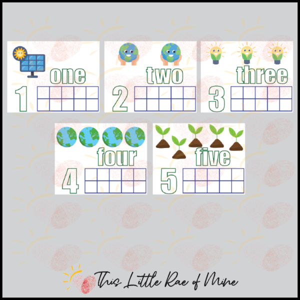 Earth Day - 10 frame - play dough - counting mat - printable - math ...