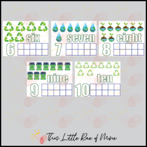 Earth Day - 10 frame - play dough - counting mat - printable - math ...